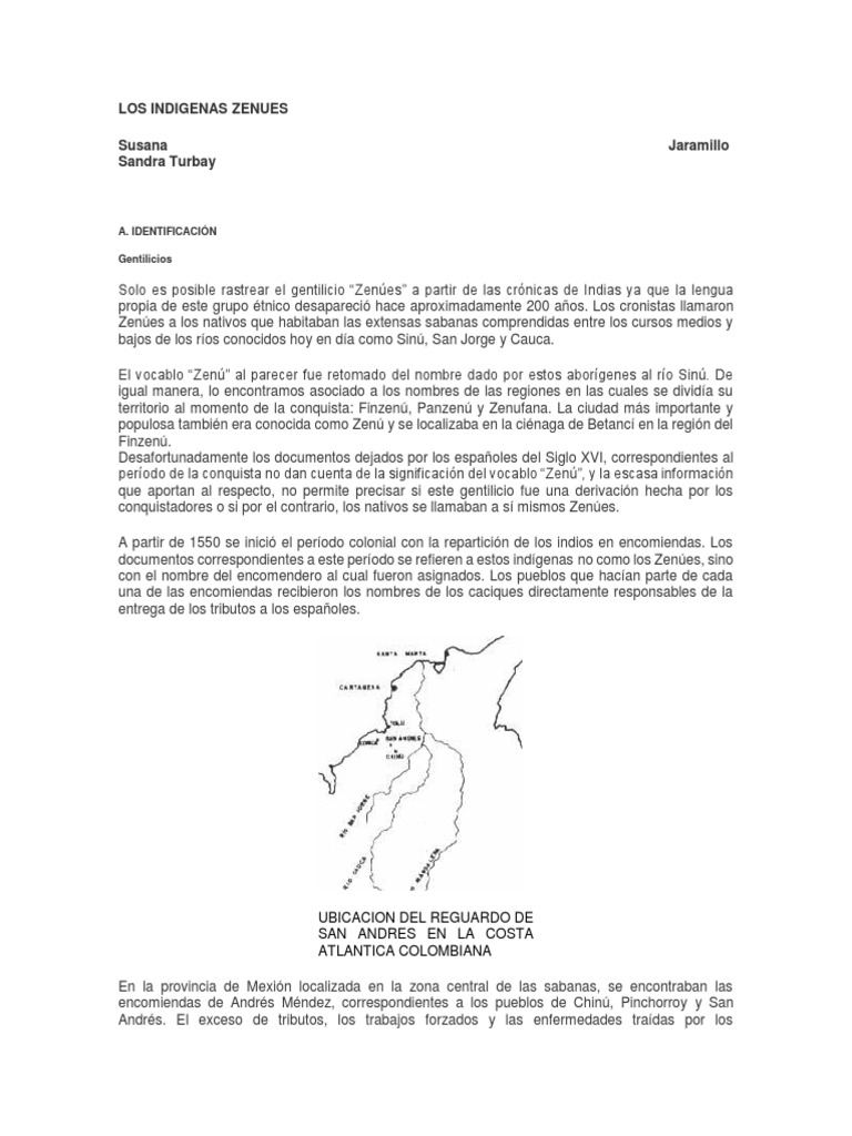 Los Indigenas Zenues (Identidad Cultural) | PDF
