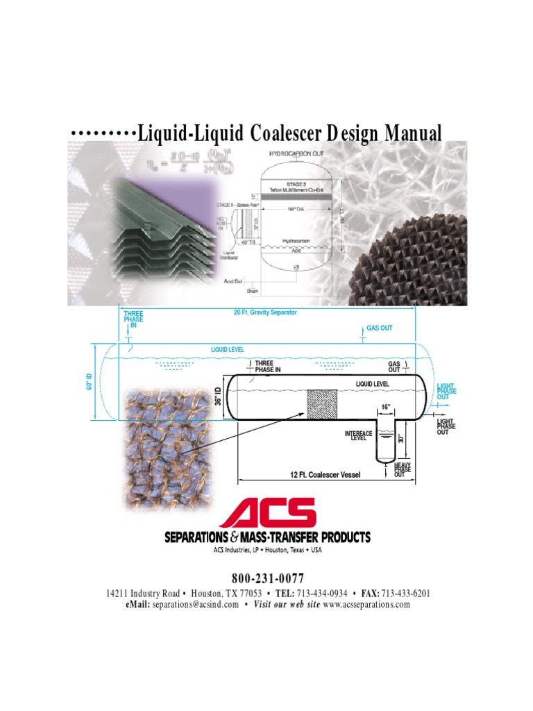 ACS Liquid-Liquid Coalescer Design Manual.pdf | Emulsion | Drop (Liquid)