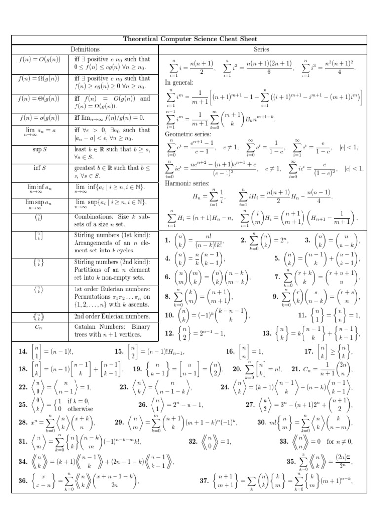 Computer Science Cheat Sheet PDF | PDF | Trigonometric Functions | Geometry