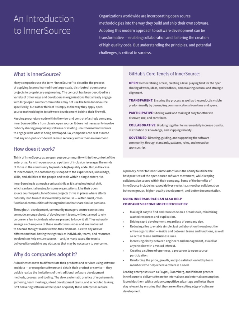 Inner Source | PDF | Collaboration | Software Development