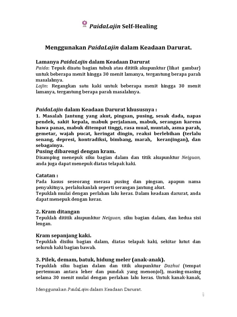 PaidaLajin: Panduan Darurat Penyembuhan Diri | PDF