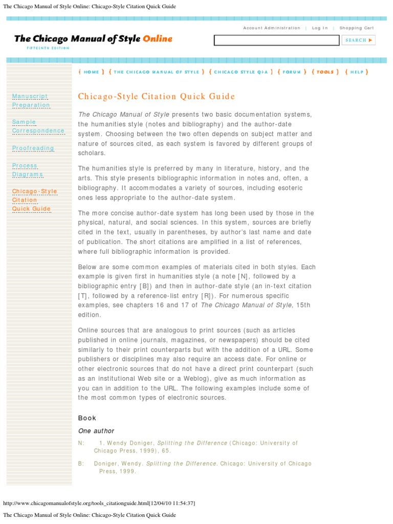 Chicago-Style Citation Quick Guide | PDF | Citation | Bibliography