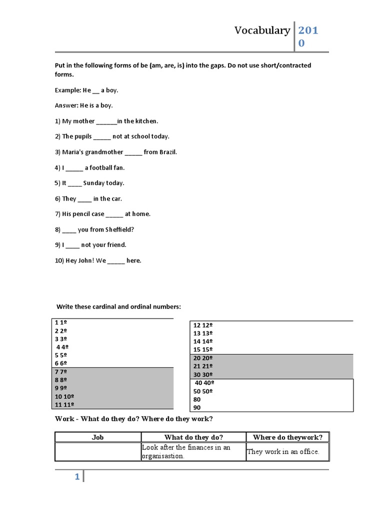 Practica Ingles Basico 1.2 | PDF