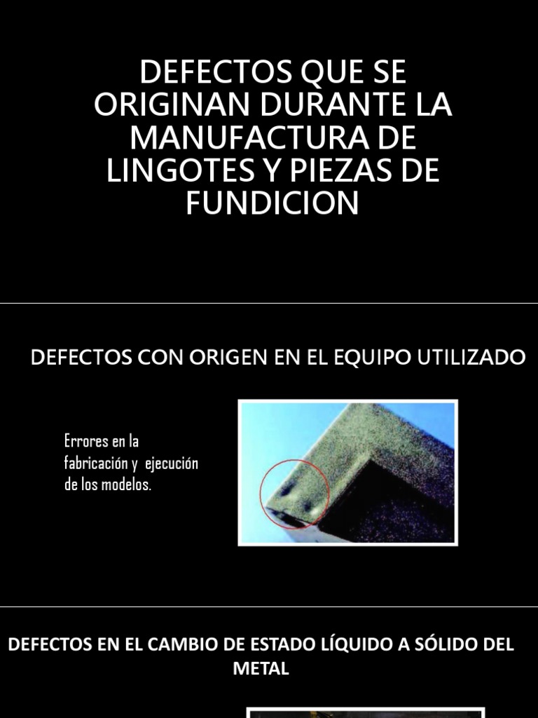 Defectos Que Se Originan Durante La Manufactura de | PDF | Sectores ...