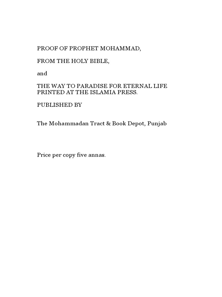 Proof of Prophet Mohammad | PDF | Last Judgment | Moses