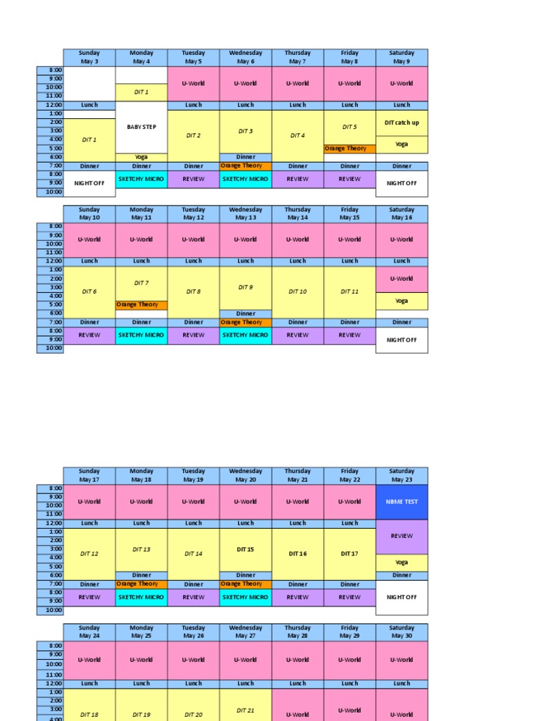 DIT Schedule 1 | PDF | Leisure | Sports
