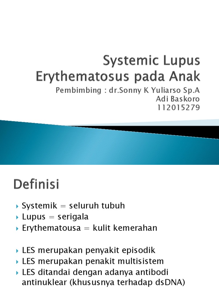 Systemic Lupus Erythematosus Pada Anak | PDF