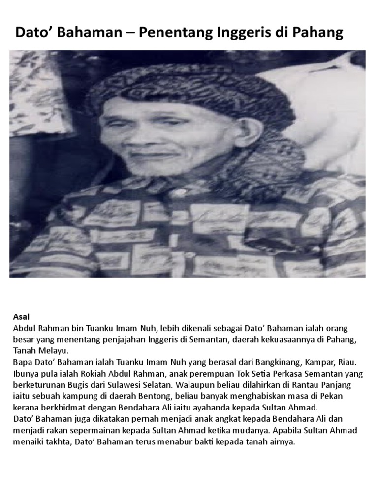 Dato Bahaman | PDF