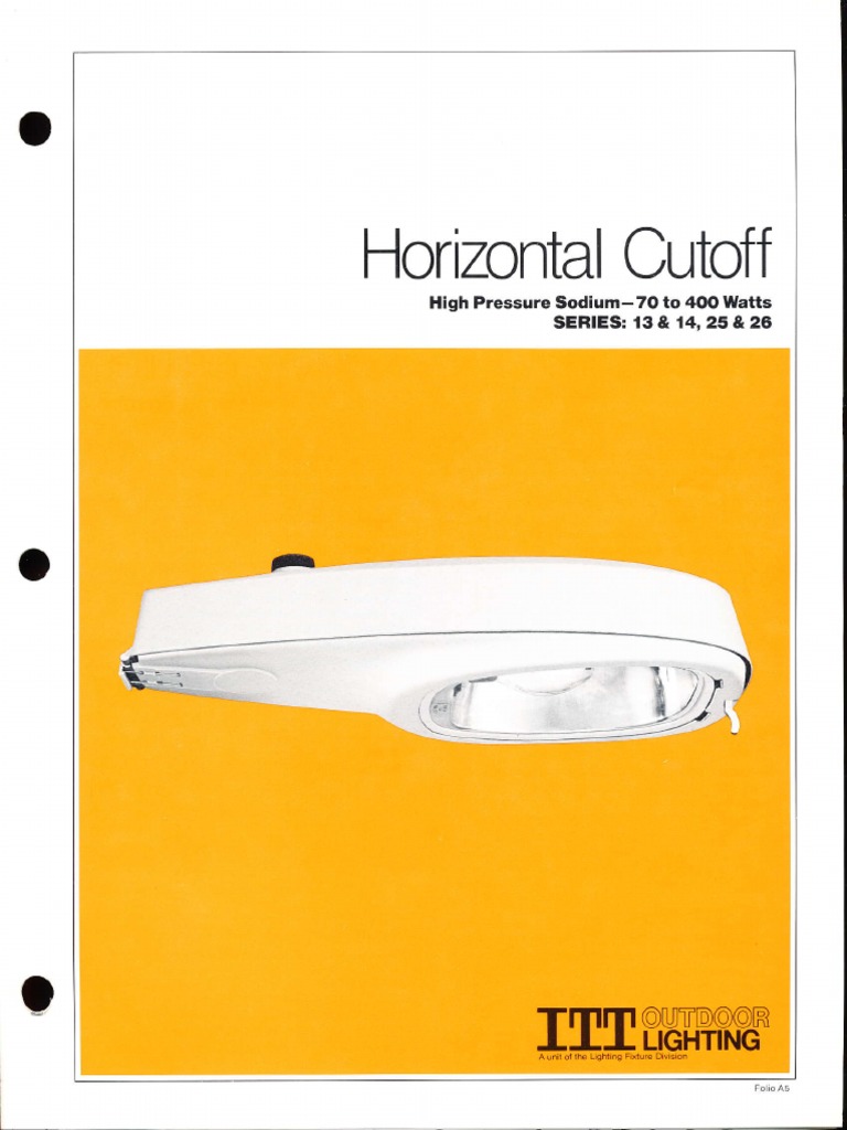 ITT American Electric Horizontal Cutoff Luminaire Series 13-14-25-26 ...