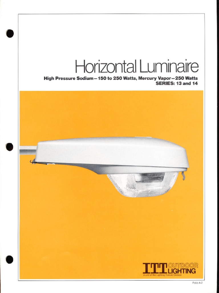 250W Horizontal Luminaire Overview | PDF | Lighting | Components