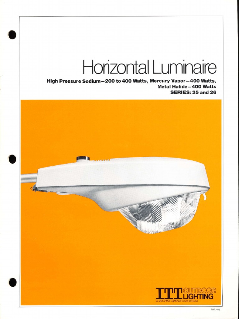 ITT American Electric Horizontal Luminaire Series 25 & 26 Spec Sheet 2 ...