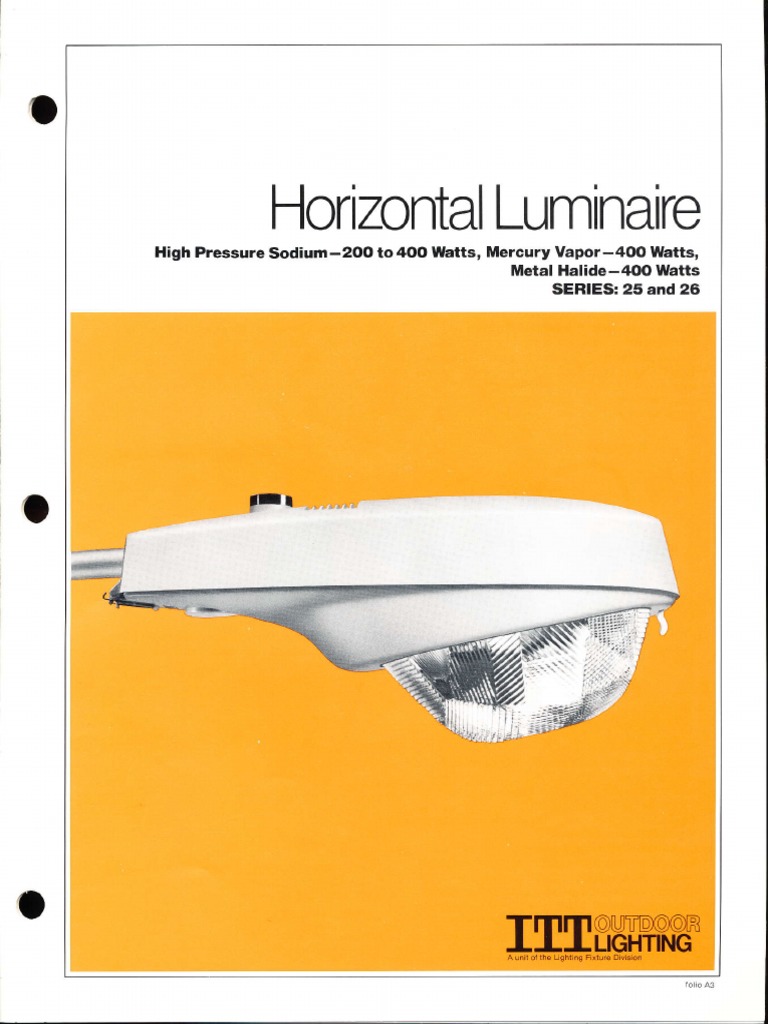 ITT American Electric Horizontal Luminaire Series 25 & 26 Spec Sheet 10 ...