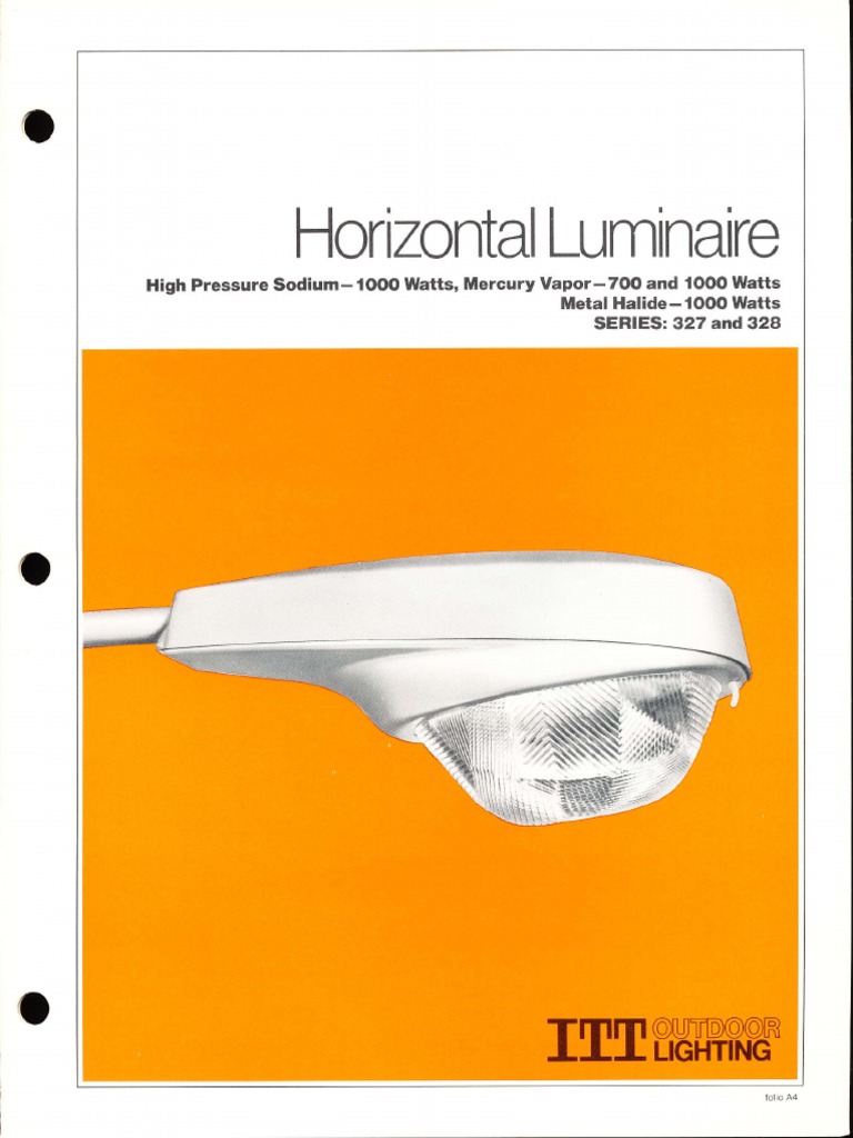 ITT American Electric Horizontal Luminaire Series 327 & 328 Spec Sheet ...