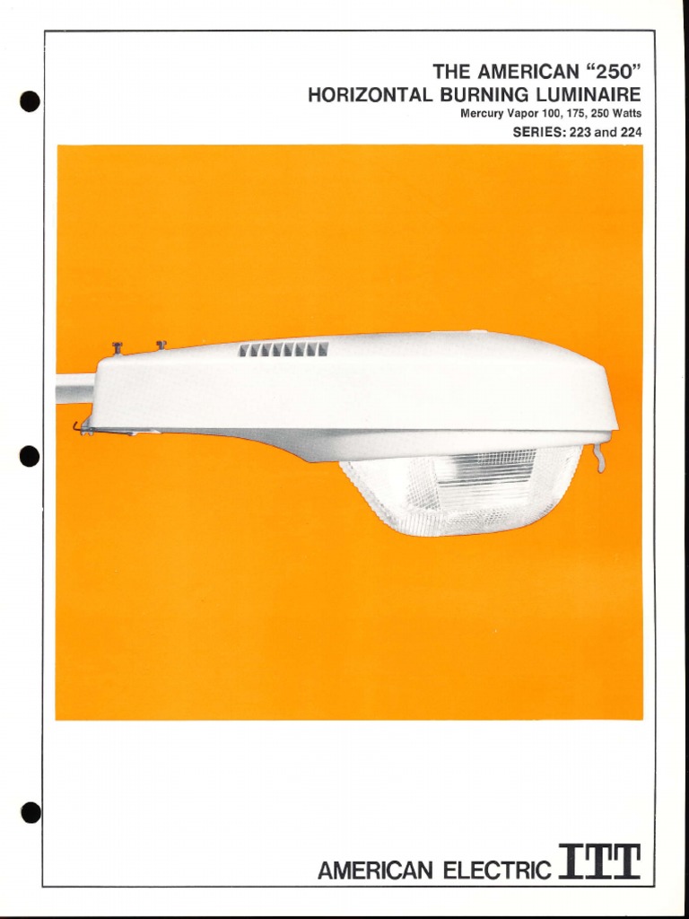 ITT American Electric Horizontal The American 250 Series 223 & 224 Spec ...