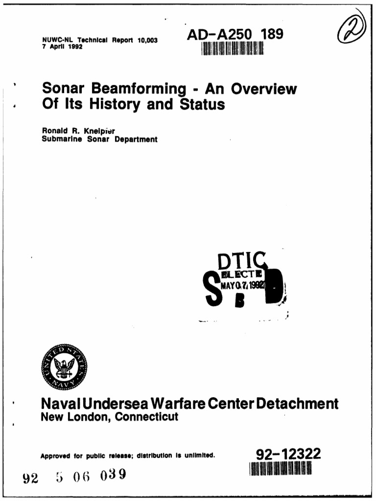 Of Its History and Status: Sonar Beamforming - An Overview | PDF ...