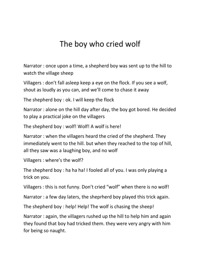 The Boy Who Cried Wolf | PDF