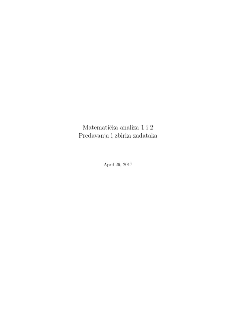 Matematicka Analiza | PDF