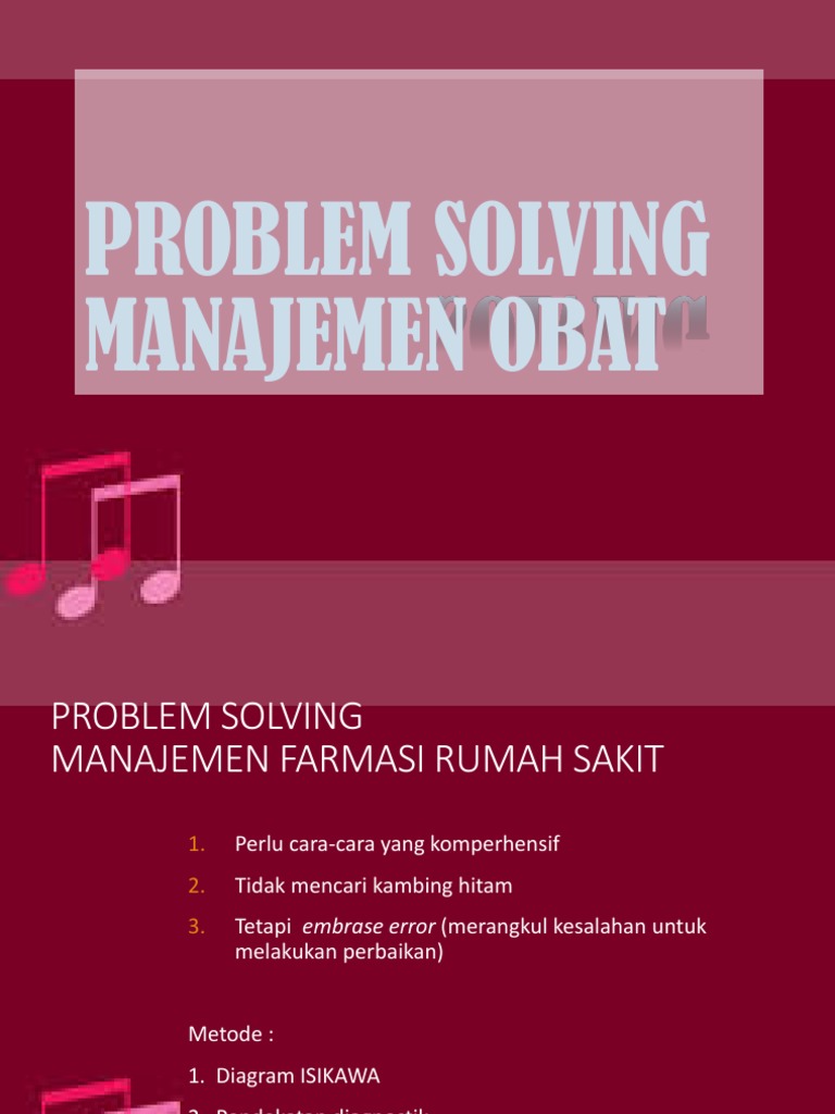 Problem Solving Man Obat Fix | PDF