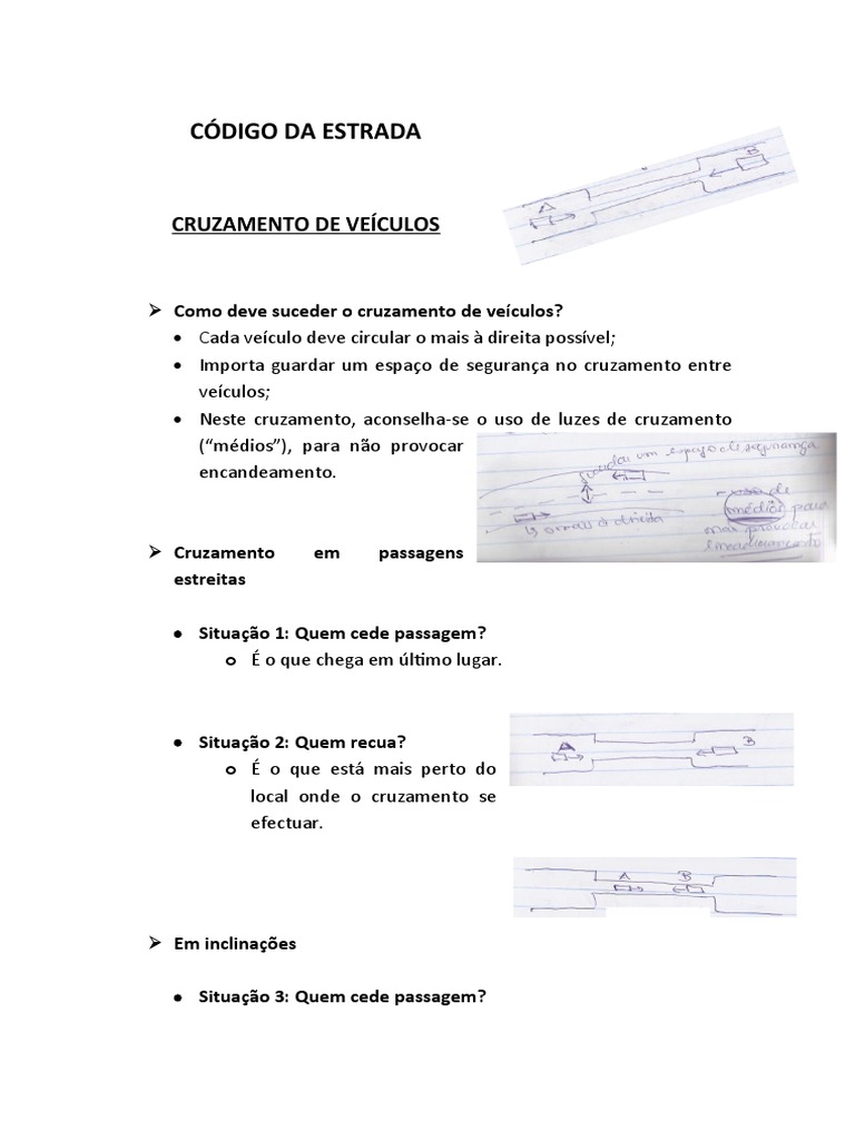 Código Da Estrada - Cruzamento de Veículos | PDF