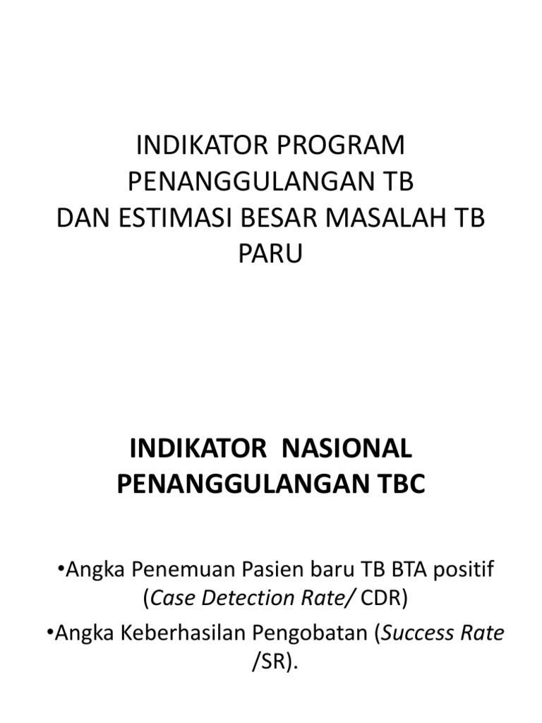 Indikator Nas Penanggulangan TBC | PDF