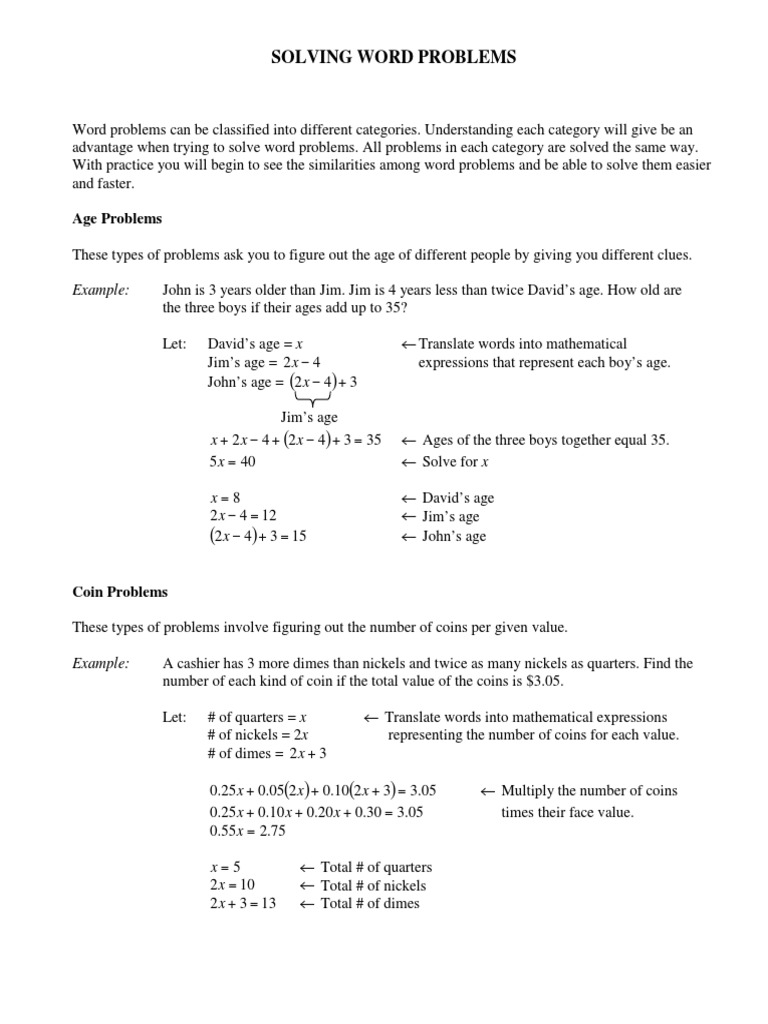 Algebra-Real Life Application Problems | PDF