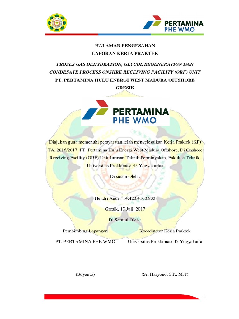 Analisa Gas Dehydration, Glycol Regeneratio, Dan Condesate Process PT ...