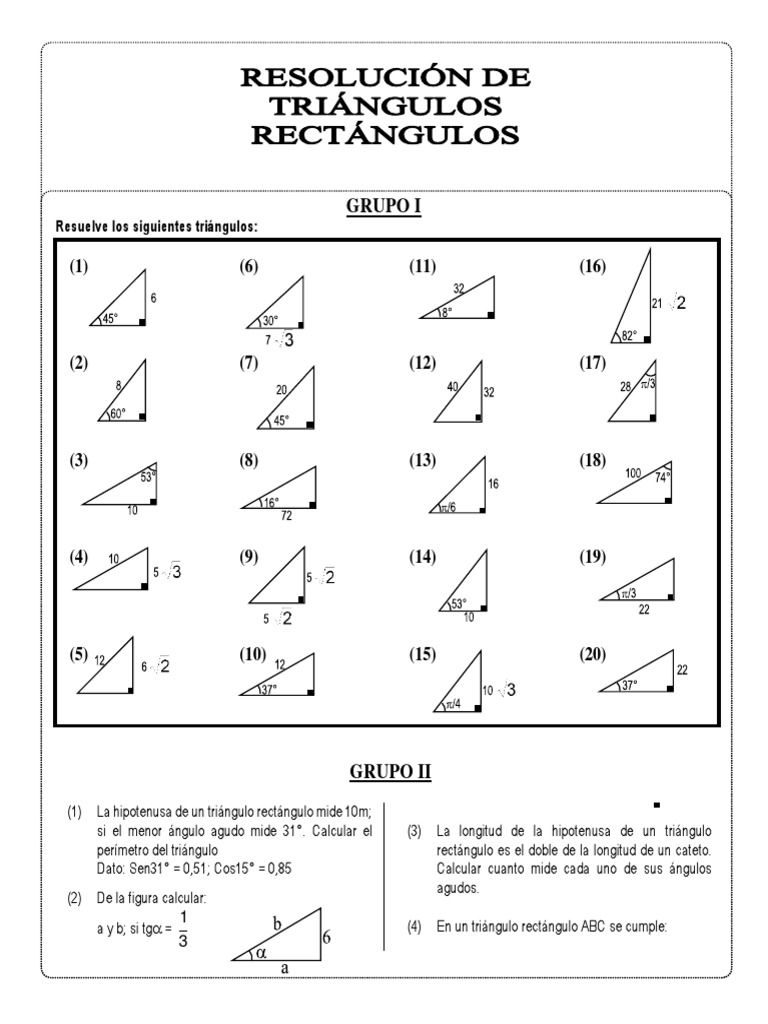 Triangulos Rectangulos (Trigonometria) | PDF | Geometría del plano euclidiano | Triángulo