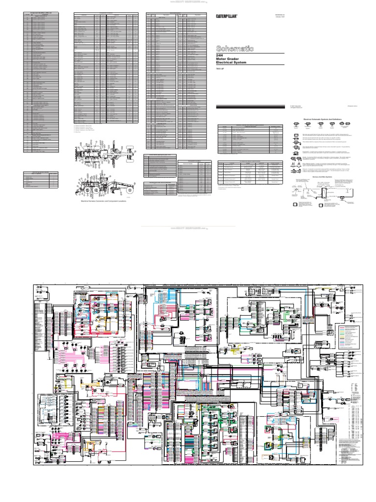 Material Schematic Electrical System Caterpillar 24h Motor Grader | PDF ...