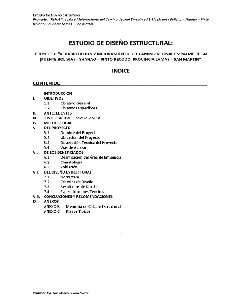 Informe Estructural | PDF | Fundación (Ingeniería) | La carretera