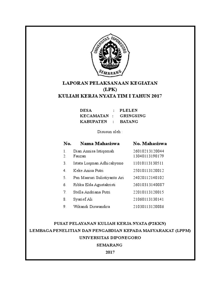 LPK (Laporan Program Kerja) | PDF