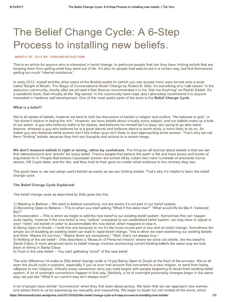 The Belief Change Cycle | PDF