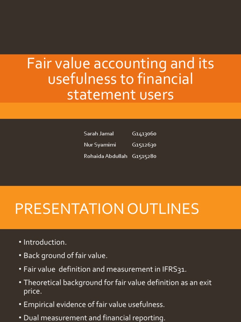 Fair Value in Accounting Explained | PDF | Fair Value | Financial ...