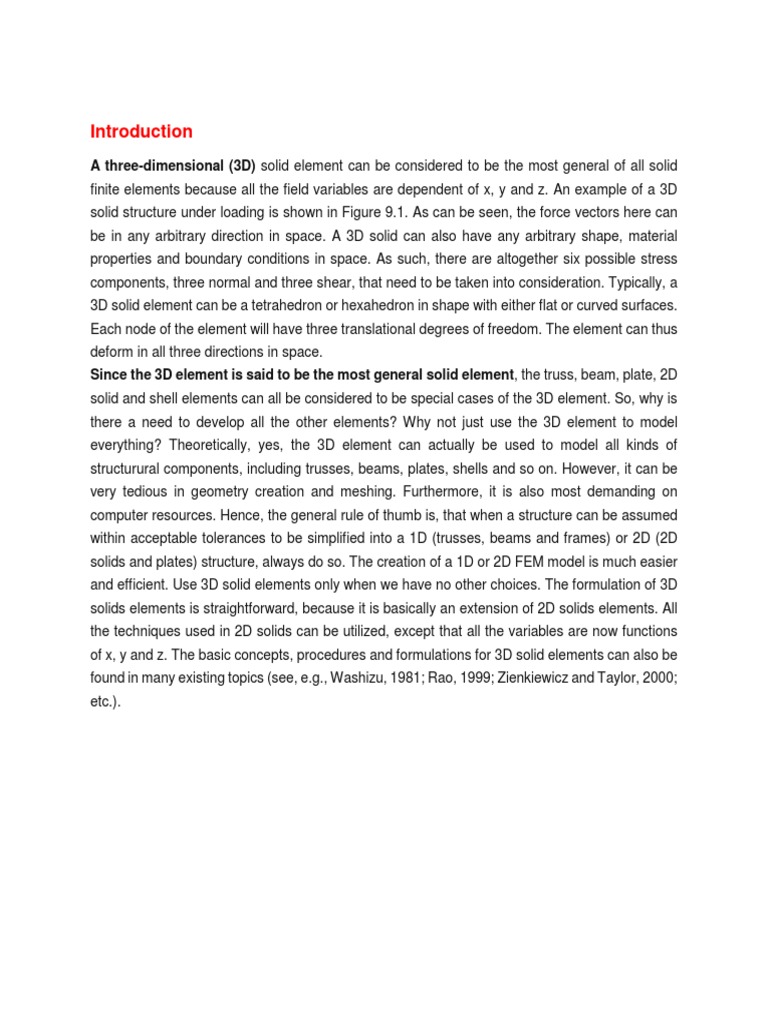 3D Fem | PDF | Matrix (Mathematics) | Derivative