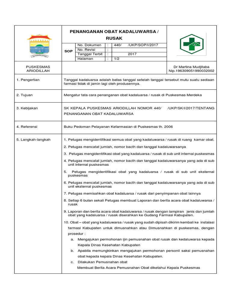 8.2.3.7. Penanganan Obat Kadaluarsa Dan Rusak | PDF