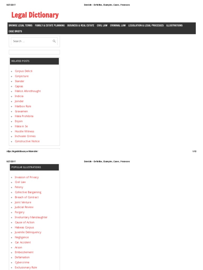 Domicile - Definition, Examples, Cases, Processes | Domicile (Law ...