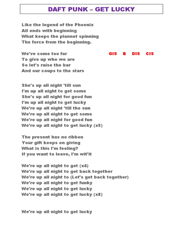 Daft Punk Get Lucky | PDF