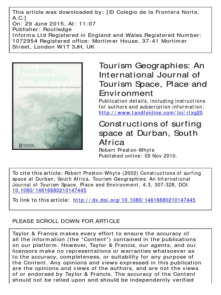 Robert Preston Whyte - Construction of Surfing Space in Durban, South ...