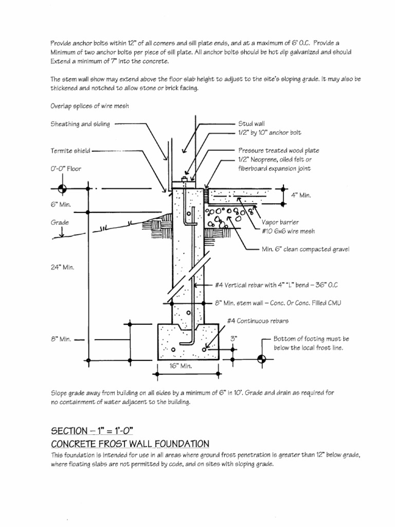 Concrete Frost Wall Foundation | PDF