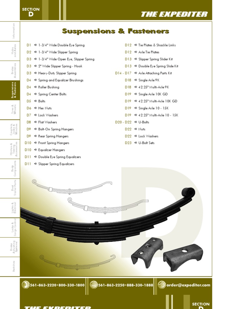 D - Suspension & Fasteners | PDF | Screw | Trailer (Vehicle)