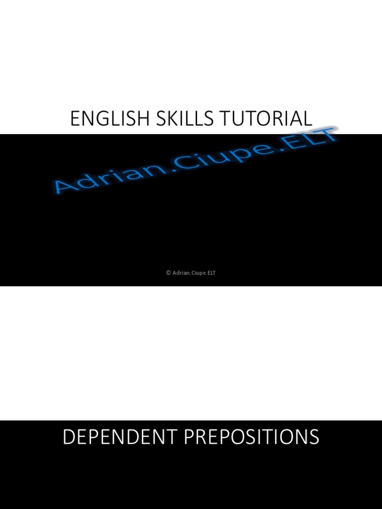 Dependent Prepositions | PDF | Preposition And Postposition | English ...