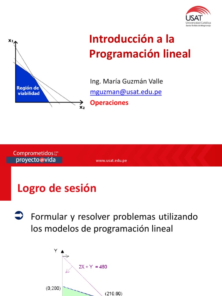 Sesión 01 - Introducción a Los Modelos de Programación Lineal | Programación lineal ...