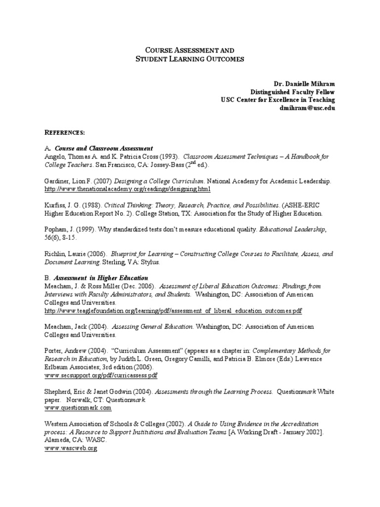 Assessment of Student Learning Outcomes | PDF | Value (Ethics ...