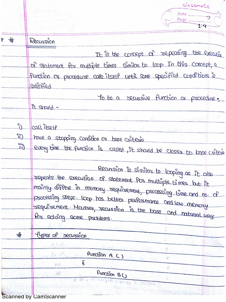 Recursion (Data Structure) | PDF