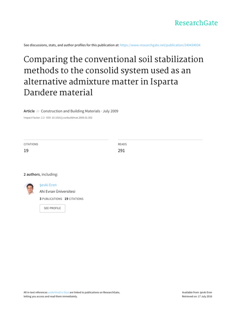 Comparing The Conventional Soil Stabilization Methods To The Consolid ...