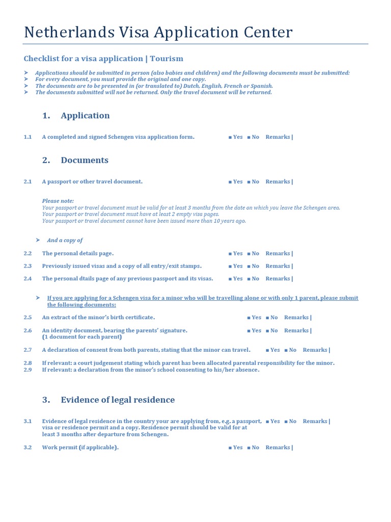 Checklist Tourist Visa | Travel Visa | Passport Checklist Tourist Visa | Travel Visa | Passport