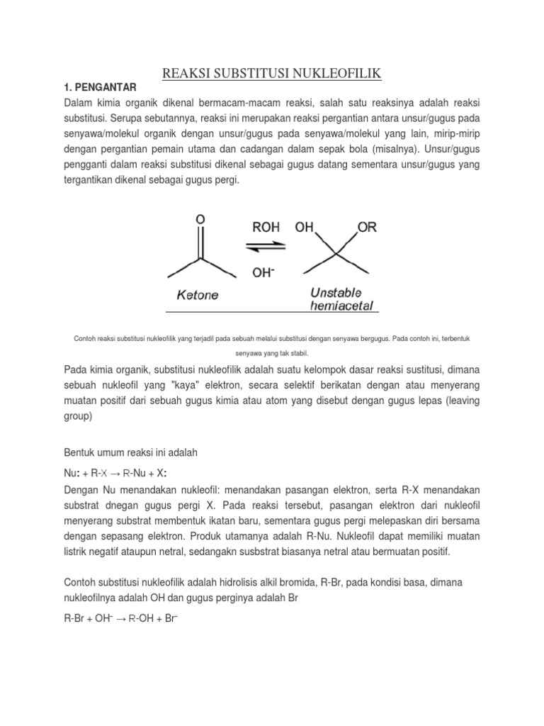 Reaksi Substitusi Nukleofilik | PDF | Sains & Matematika