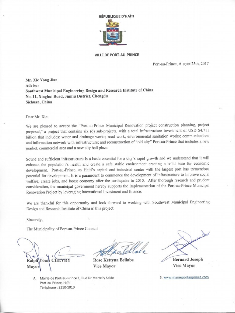 Letter of Acceptance - China