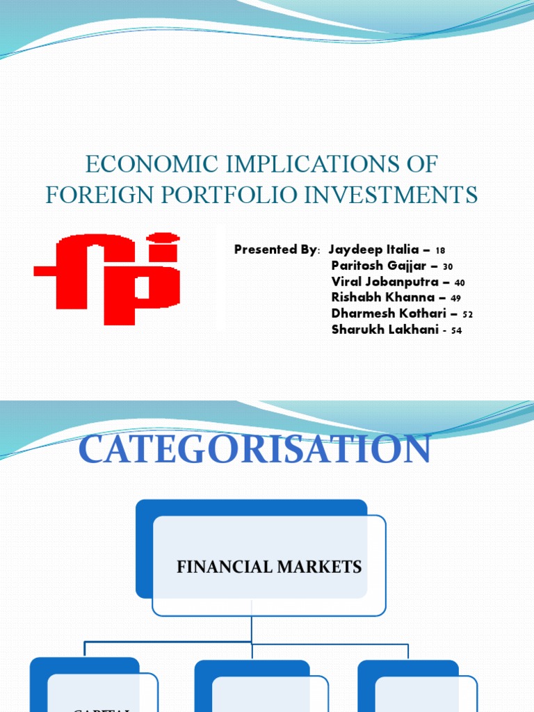 Foreign Portfolio Investments in India | PDF | Institutional Investors ...