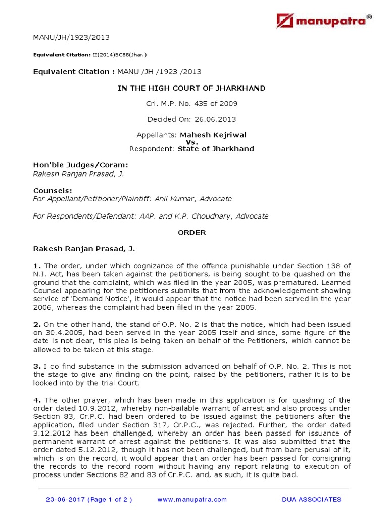 Quashing of Order | PDF | Constable | Complaint