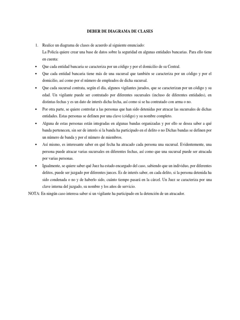 Deber Diagrama de Clases | PDF | Juez | Seguridad nacional